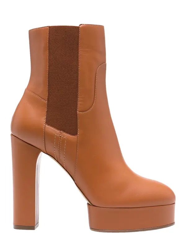 Casadei Betty 125mm Leather Ankle Boots - Brown