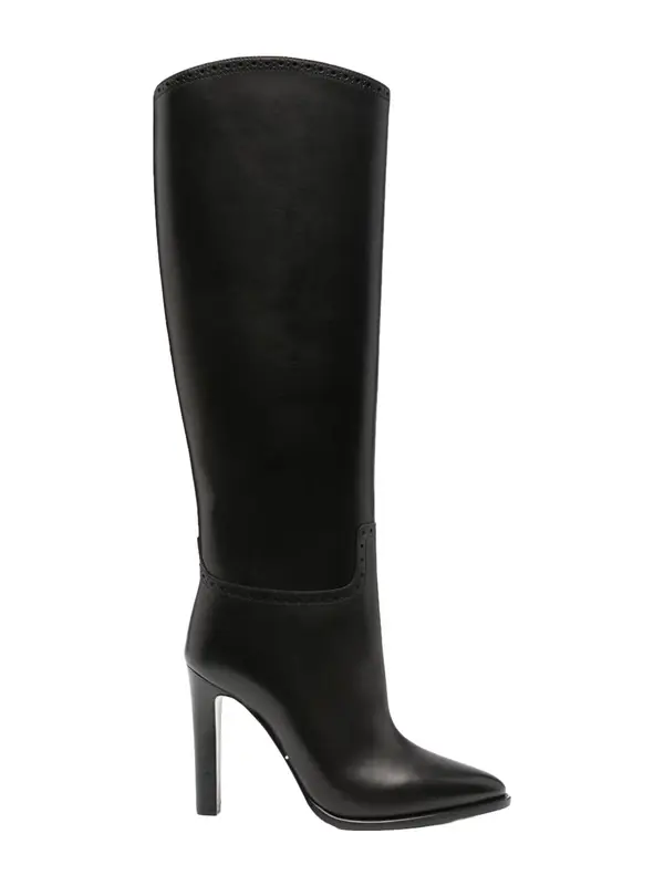 Ralph Lauren Brently 100mm Knee-high Leather Boots - Black