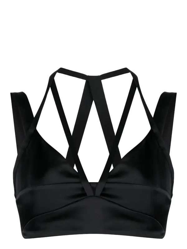 REV Strap-detail Sleeveless Cropped Top - Black