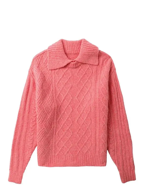 ADER ERROR Cable-knit Polo Jumper - Pink