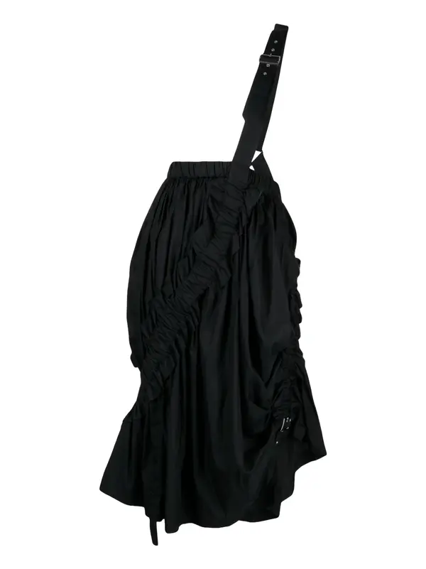 Noir Kei Ninomiya Ruched Cotton Skirt - Black