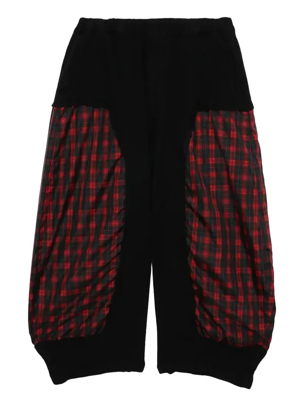 BLACK COMME DES GARÇONS Tartan-check Panel Trousers - Black