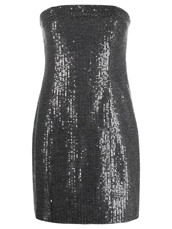 ROTATE BY BIRGER CHRISTENSEN Sequin-embellished Strapless Minidress - Black