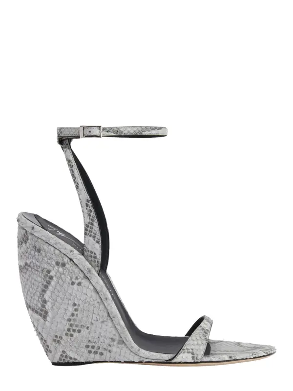 GIUSEPPE ZANOTTI 105mm Ginnyfer Wedge Sandals - Grey