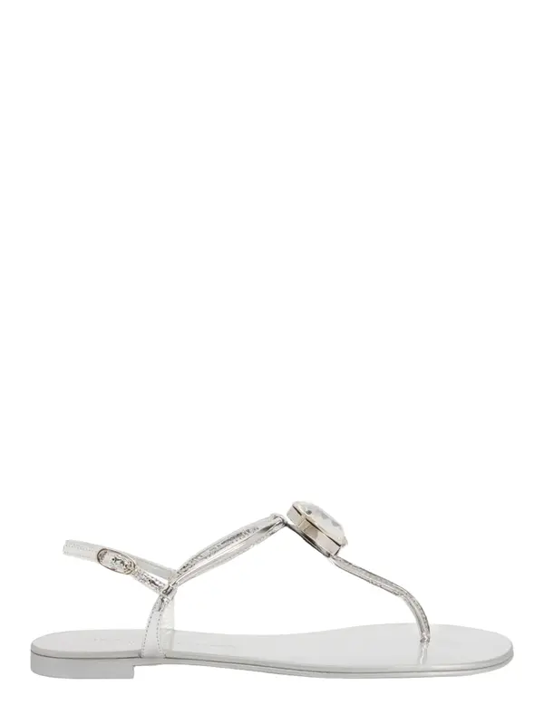 GIUSEPPE ZANOTTI Anthonia Flat Sandals - Silver