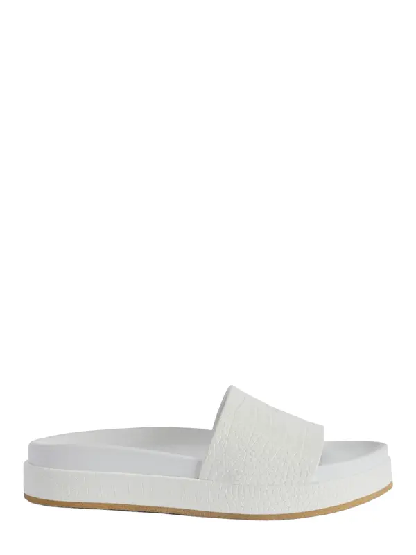 GIUSEPPE ZANOTTI Crocodile-embossed Slides - White