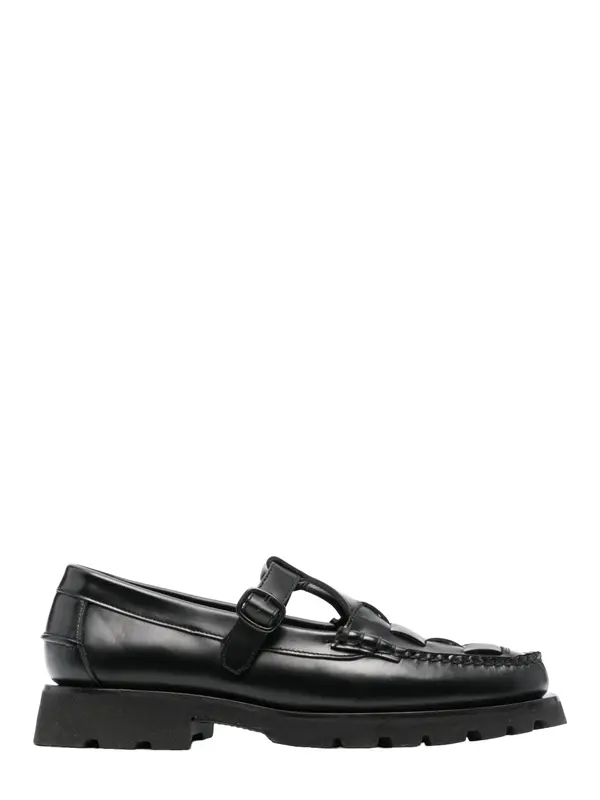 Hereu Soller Interwoven-design Leather Loafers - Black