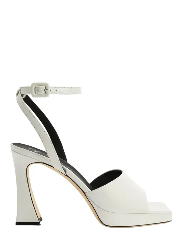 GIUSEPPE ZANOTTI Emiyle 100mm Leather Sandals - White