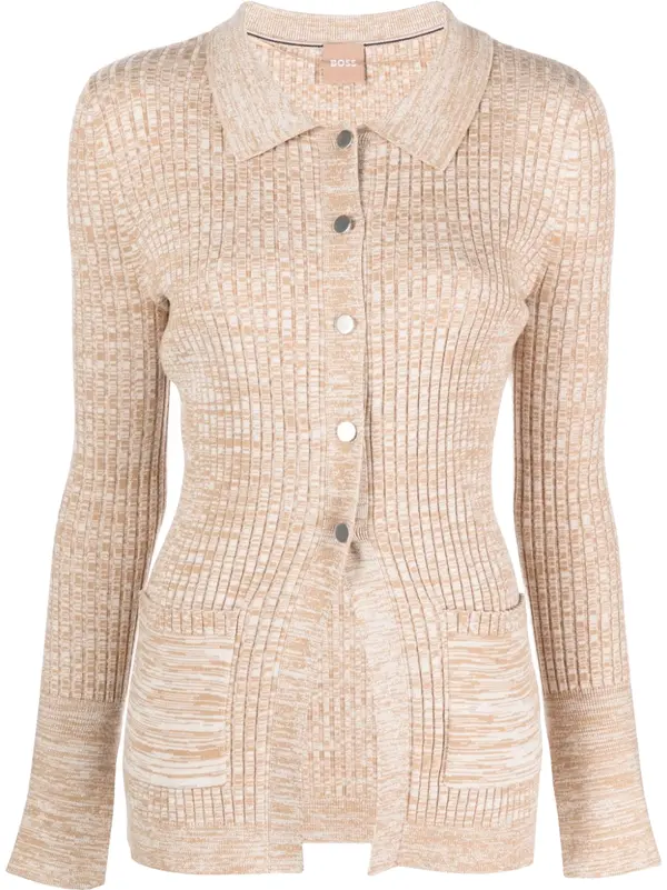BOSS Mélange-effect Cardigan - Neutrals
