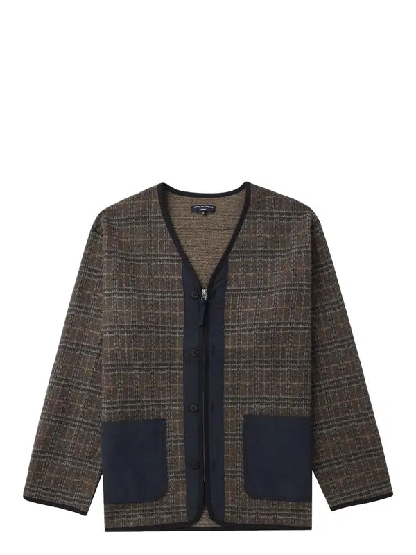 Comme Des Garçons Check-pattern Zip-up Jacket - Brown