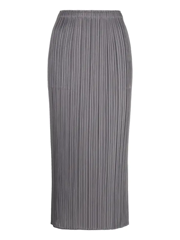 Issey Miyake Plissé High-waist Midi Skirt - Grey