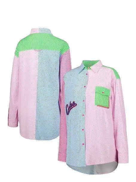 Terez Chicago Cubs Embroidered Button-up Shirt - Blue