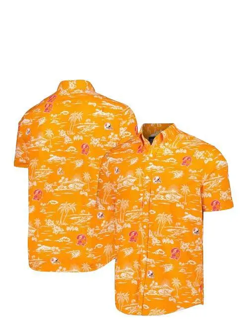 Reyn Spooner Tampa Bay Buccaneers Throwback Kekai Print Button-up Shirt - Orange