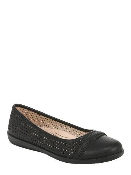 LIFESTRIDE Nile Ballet Flat - Black Perforated