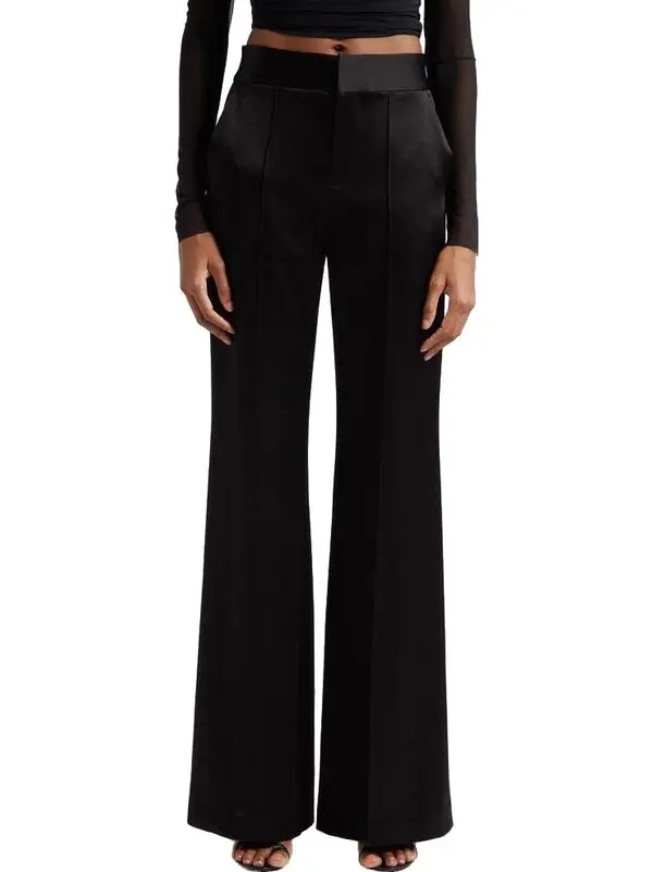 Alice + Olivia Dylan High-waist Wide-leg Pants - Black