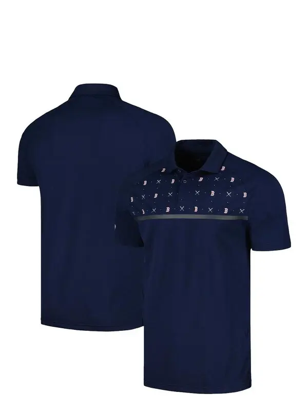 LEVELWEAR Boston Red Sox Sector Batter Up Raglan Polo - Navy