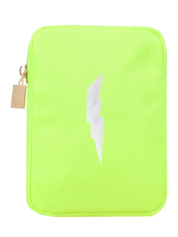 BLOC BAGS Lightning Bolt Cosmetics Bag - Neon Yellow