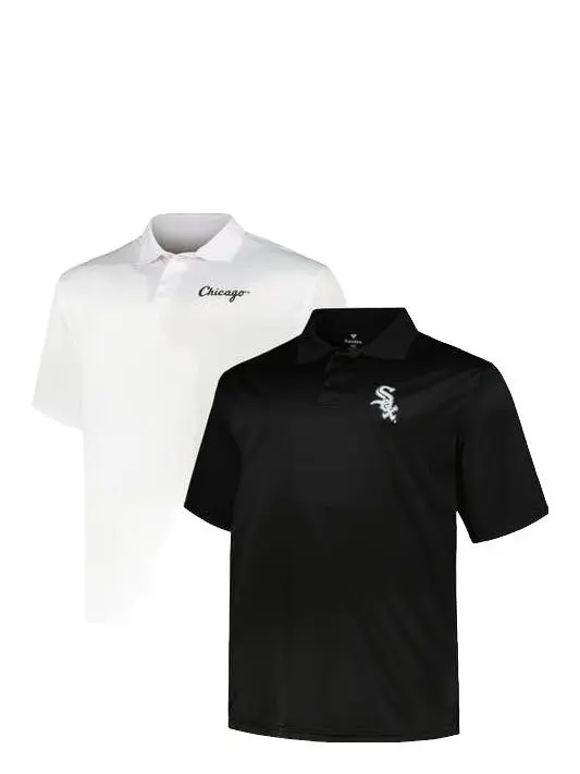 Profile White Chicago White Sox Big & Tall Two-pack Solid Polo Set - Black