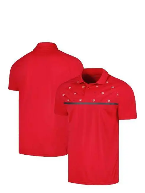 LEVELWEAR Washington Nationals Sector Batter Up Raglan Polo - Red