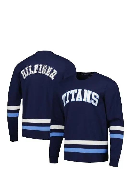 Tommy Hilfiger Light Blue Tennessee Titans Nolan Long Sleeve T-shirt - Navy