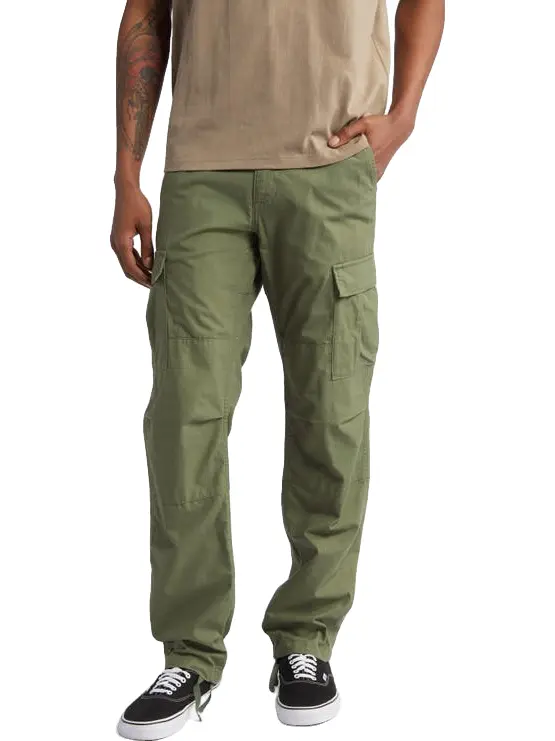 Carhartt Work In Progress Aviation Ripstop Cotton Cargo Pants - Dollar Green Rinsed