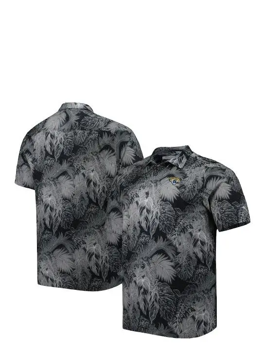 Tommy Bahama Jacksonville Jaguars Big & Tall Bahama Coast Luminescent Fronds Camp Islandzone Button-up Shirt - Black