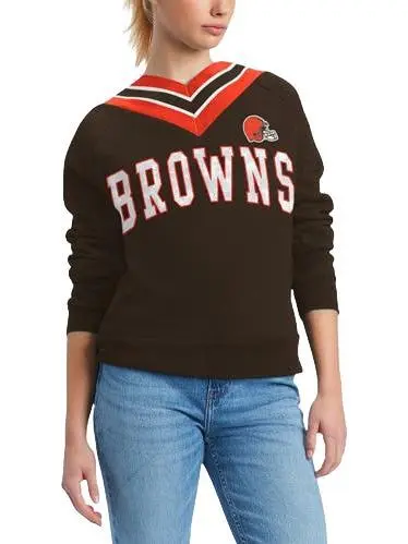 Tommy Hilfiger Cleveland Browns Raglan V-neck Sweater - Brown