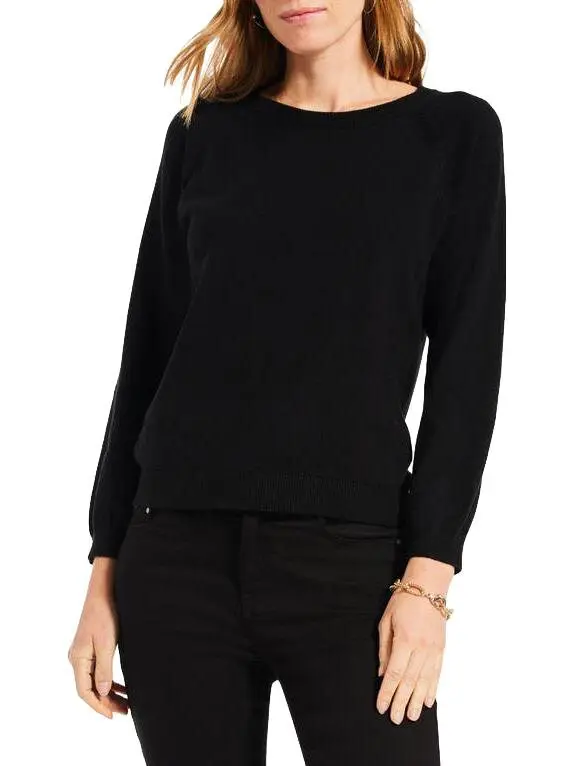 NIC+ZOE Cotton-blend Fine-gauge Sweater - Black Onyx