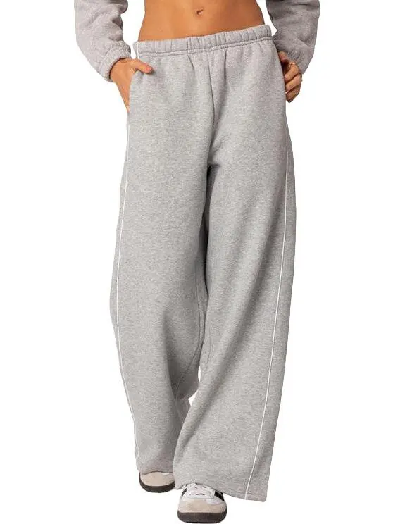 EDIKTED Autumn Cotton Blend Sweatpants - Gray-melange