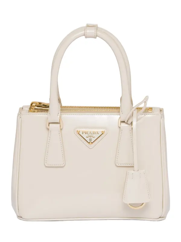 Prada Galleria Mini Patent Leather Bag - Ivory