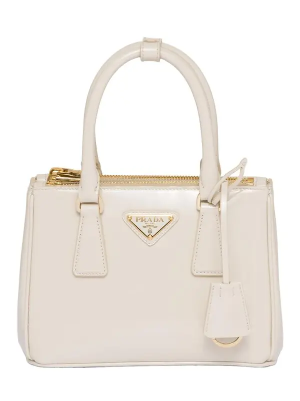Prada Galleria Mini Patent Leather Bag - Neutral
