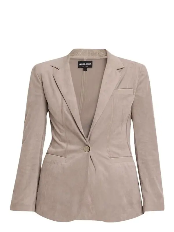 Giorgio Armani Ultra-suede Tailored Blazer - Sand