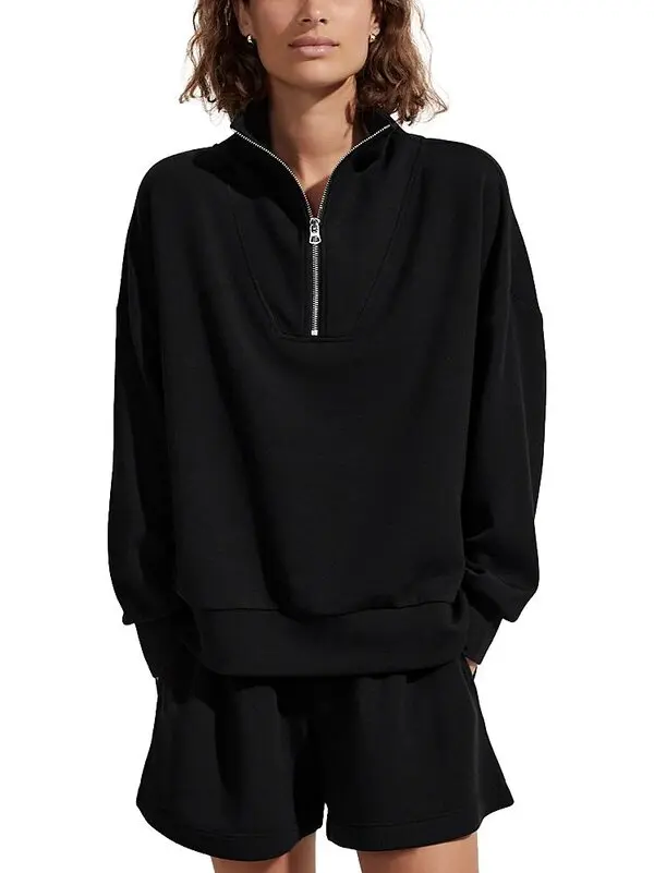 Varley Hawley Half Zip Sweatshirt - Black
