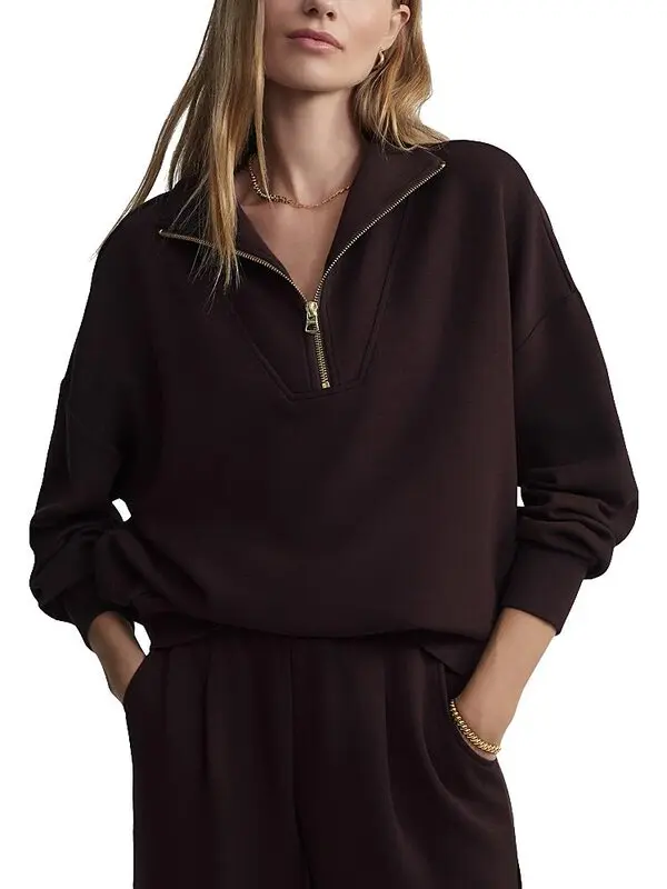 Varley Hawley Half Zip Sweatshirt - Coffee Bean