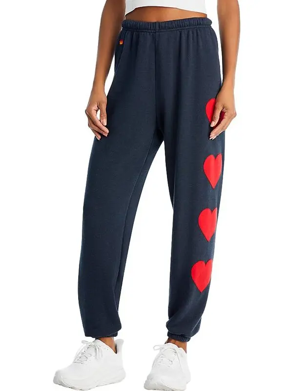Aviator Nation Heart Stitch Sweatpants - Charcoal