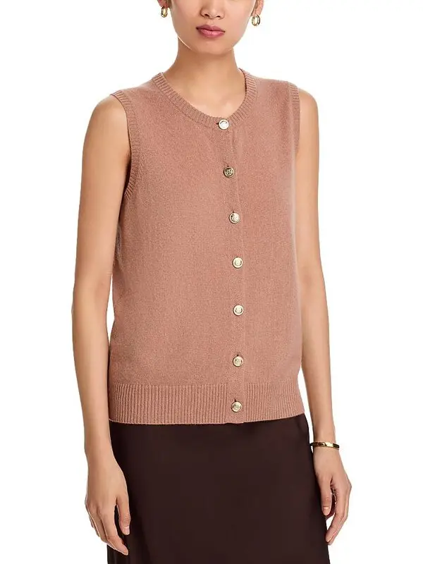 Bloomingdale'S Cashmere Crewneck Sweater Vest - Camel