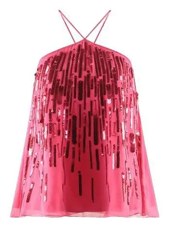 Blumarine Top With Sequins - Pink