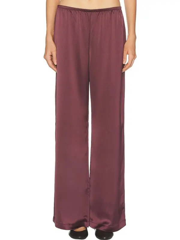 LESET Barb Wide Leg Pant - Malbec
