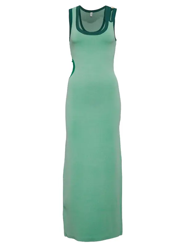 Sir The Label Salvador Cutout Knitted Maxi Dress - Green