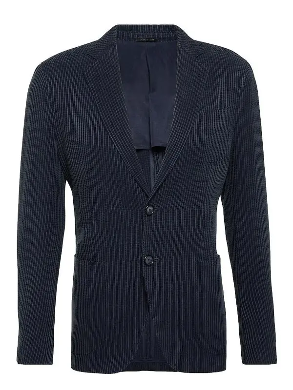 Giorgio Armani Pinstripe Blazer - Black