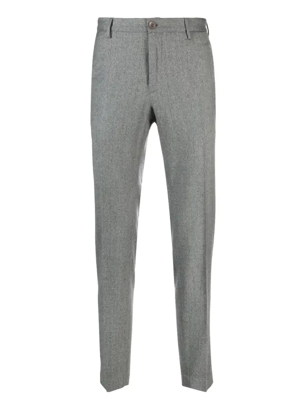 Incotex Mélange Tapered-leg Trousers - Grey