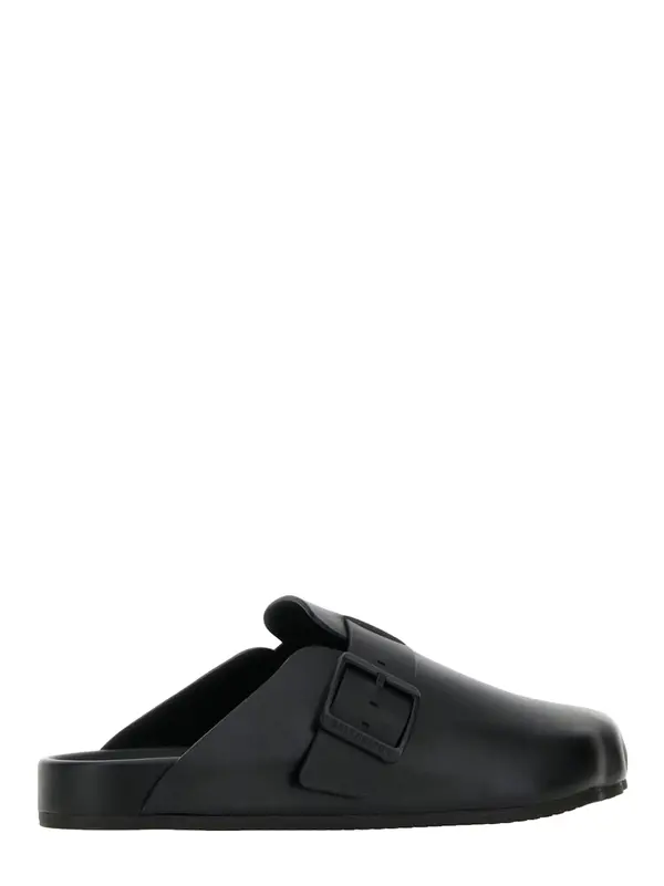 Balenciaga Sunday Leather Slippers - Black