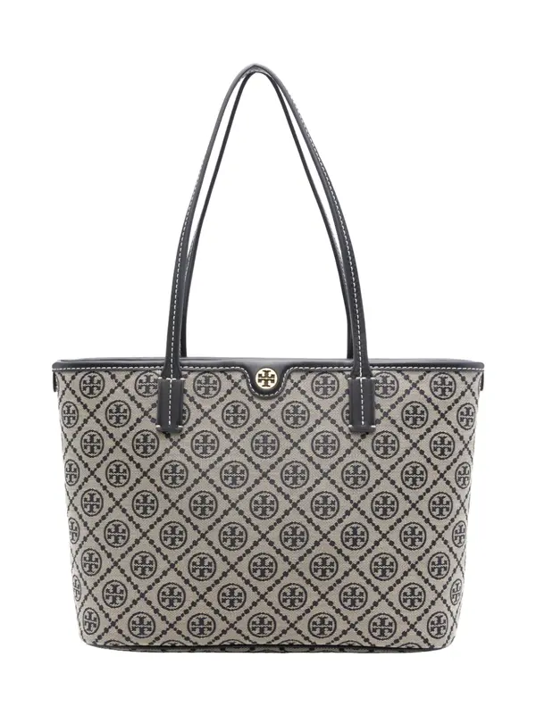 Tory Burch Monogram Zip Tote - Neutrals