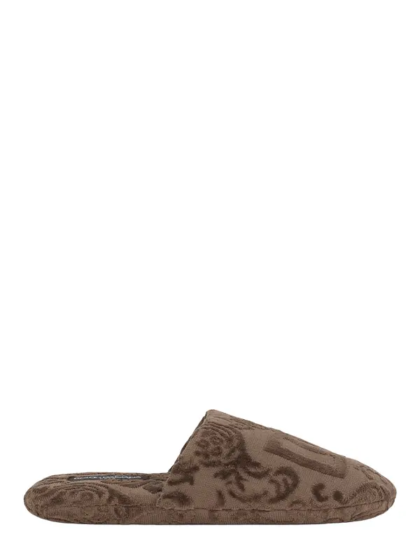 Dolce & Gabbana Jacquard Cotton Terry Slippers - Multicolor