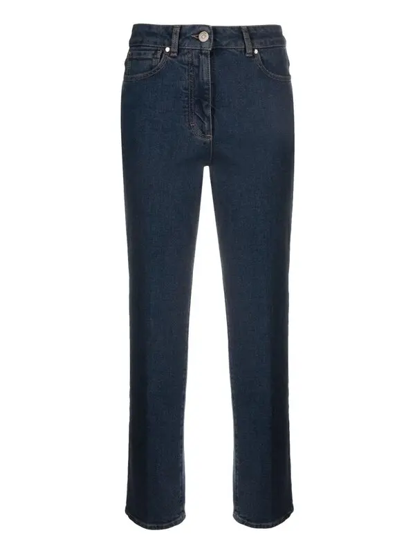 Peserico Logo Appliqué Straight-cut Jeans - Blue