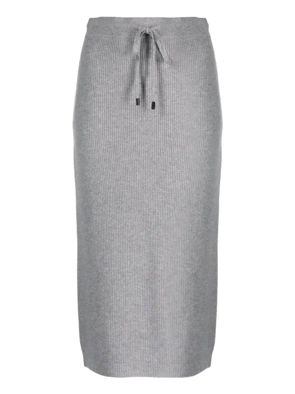 Peserico Bead-embellished Midi Skirt - Grey