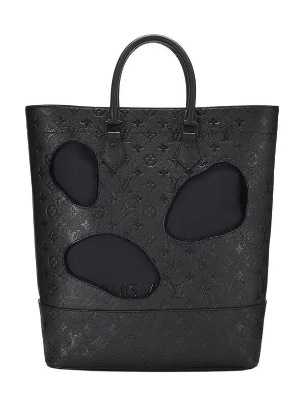 LOUIS VUITTON X Comme Des Garçons Monogram Empreinte Tote - Black
