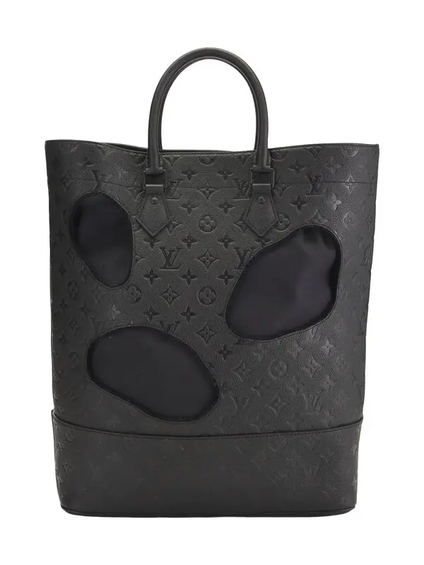LOUIS VUITTON X Comme Des Garçons Monogram Empreinte Tote - Black
