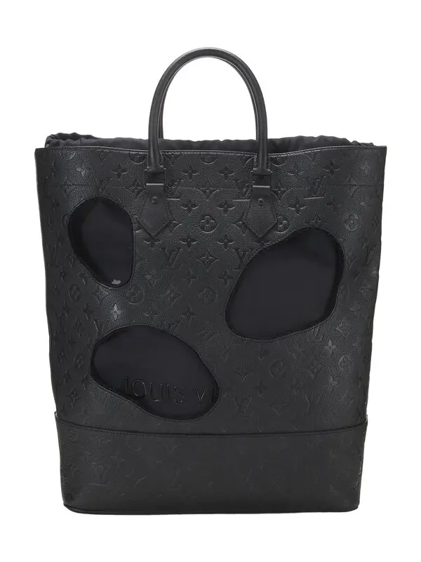 LOUIS VUITTON X Comme Des Garçons Monogram Empreinte Tote - Black