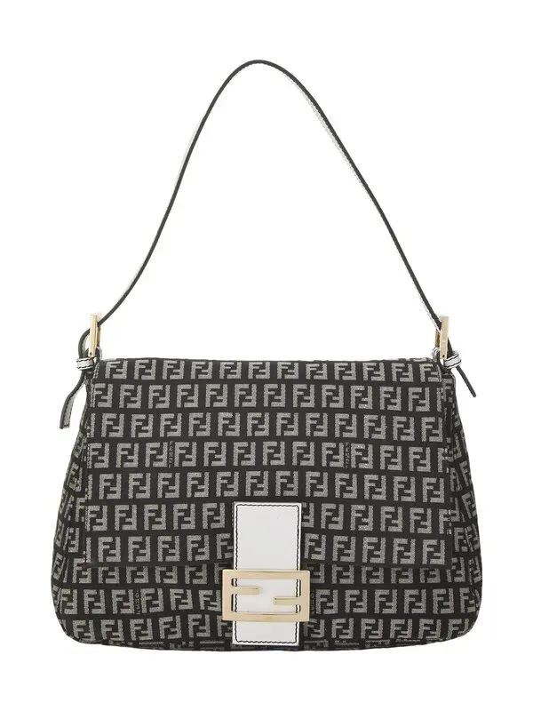 Fendi Zucchino Canvas Mama Shoulder Bag - White
